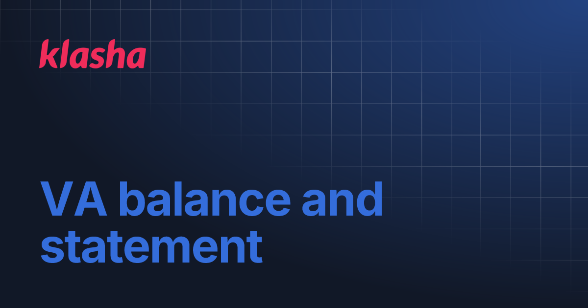 VA balance and statement | API Documentation